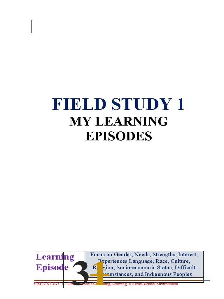 Field Study 1 EPISODE 3 | PDF | Learning | Differentiated Instruction