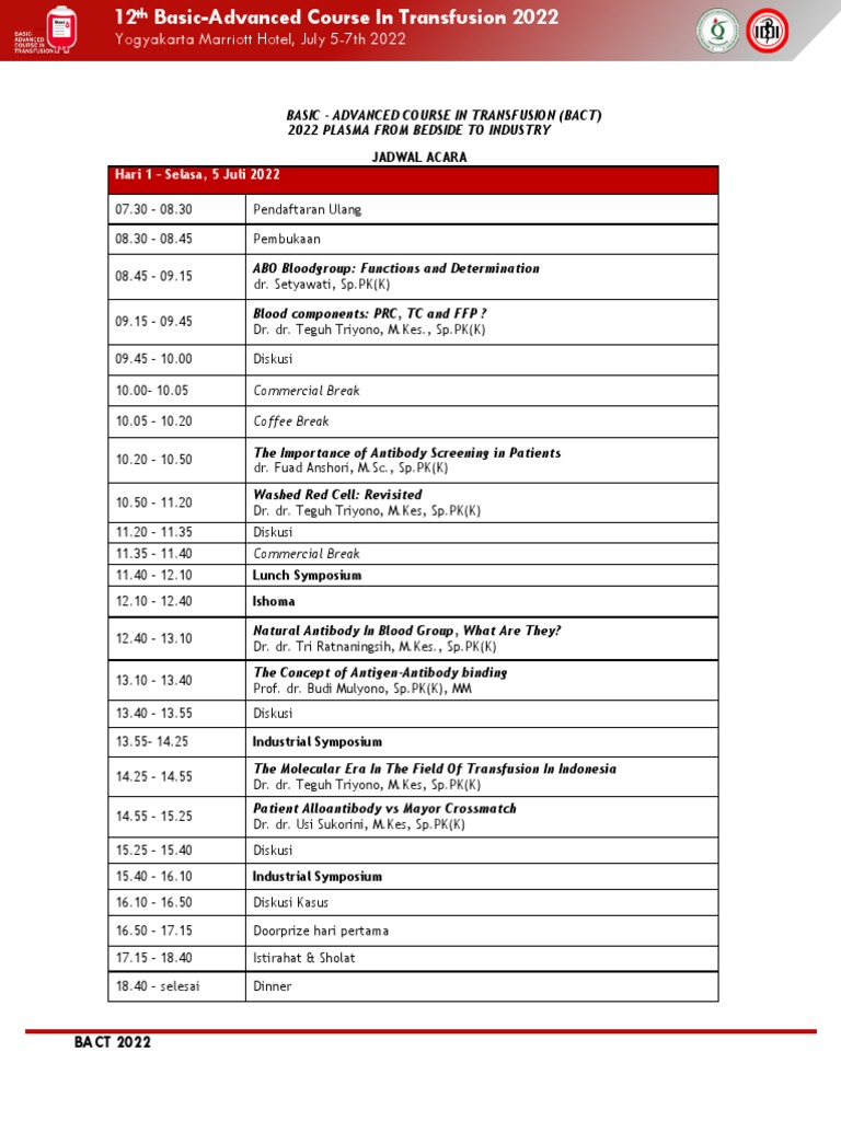 Agenda BACT 2022 | PDF