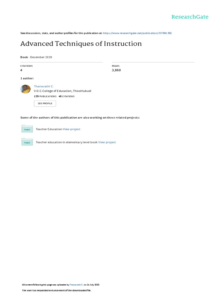 Advanced Techniques of Instruction | PDF | Personal Digital Assistant ...