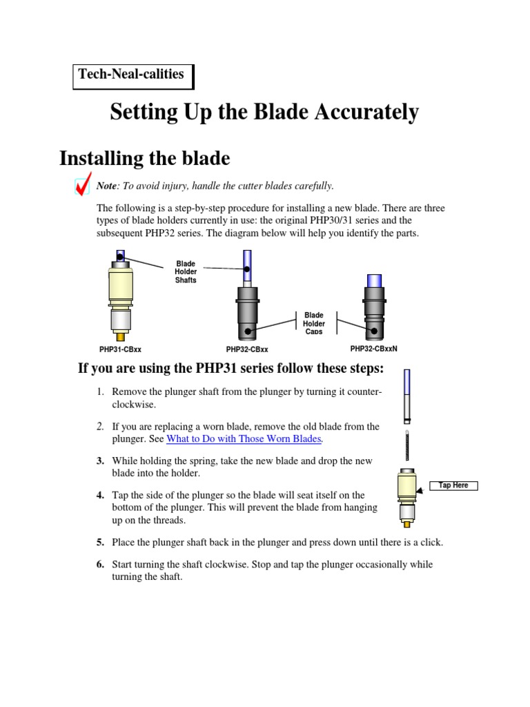 TNC 004 Accurate Blade Setup | PDF