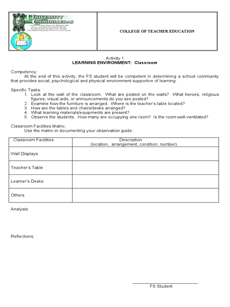 FS 100 Observation Forms | PDF