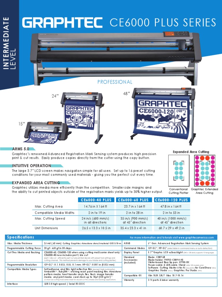 Vinyl Cutter Cutting Plotter Roll Vinyl Cutter Graphtec CE6000 | PDF ...