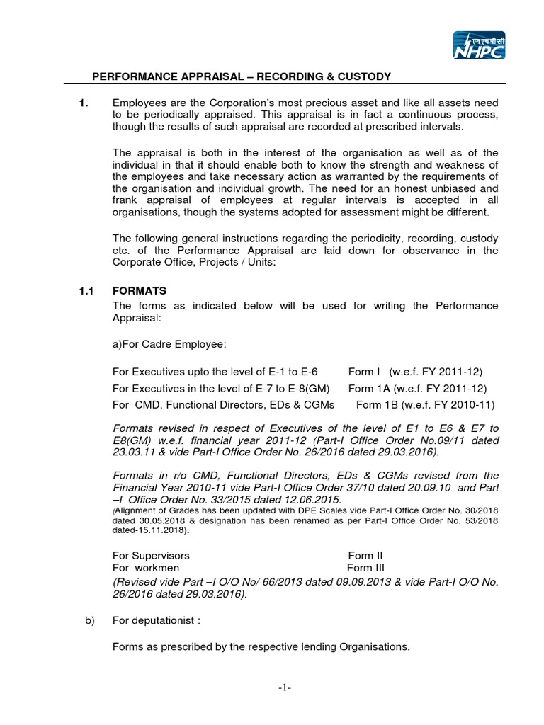 PMS-NHPC Hi | PDF | Performance Appraisal | Integrity