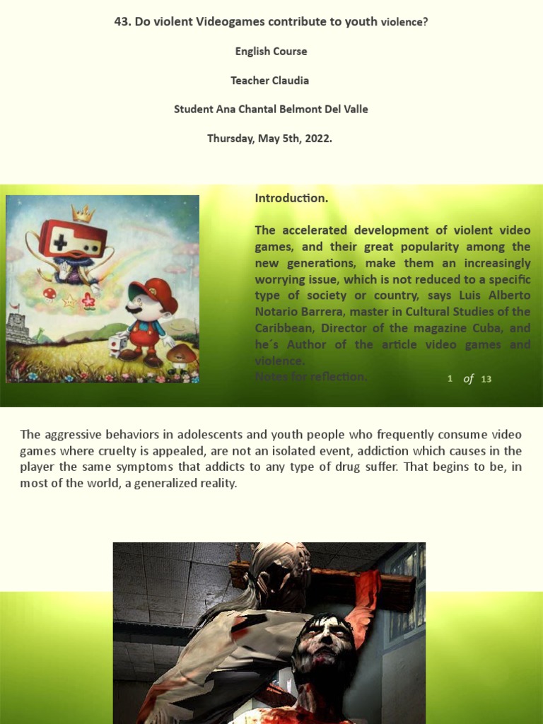 Impact of Violent Video Games on Youth | PDF