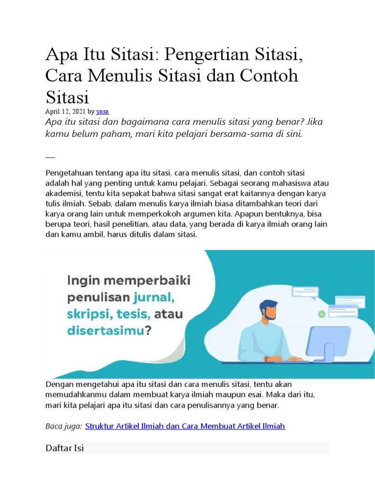 Apa Itu Sitasi | PDF