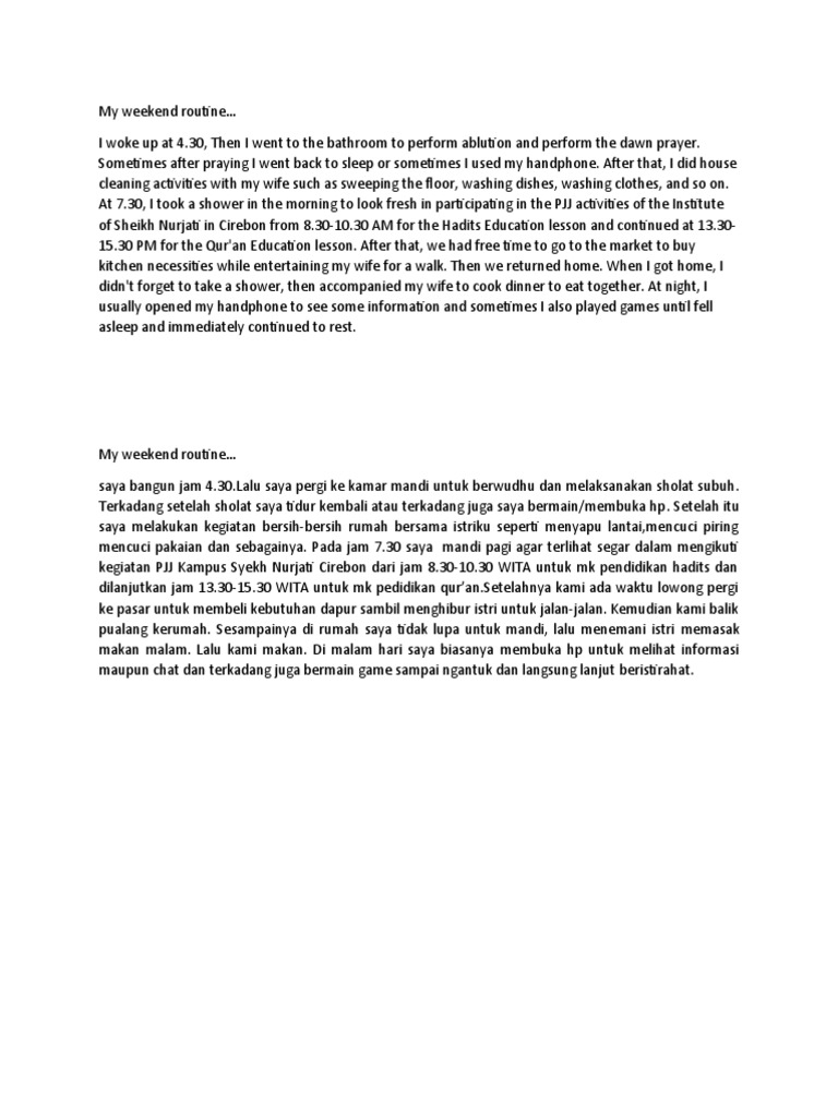 My Weekend Routine | PDF