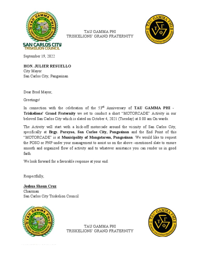 Letter Motorcade | PDF