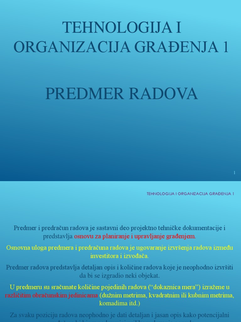 Predmer Radova | PDF