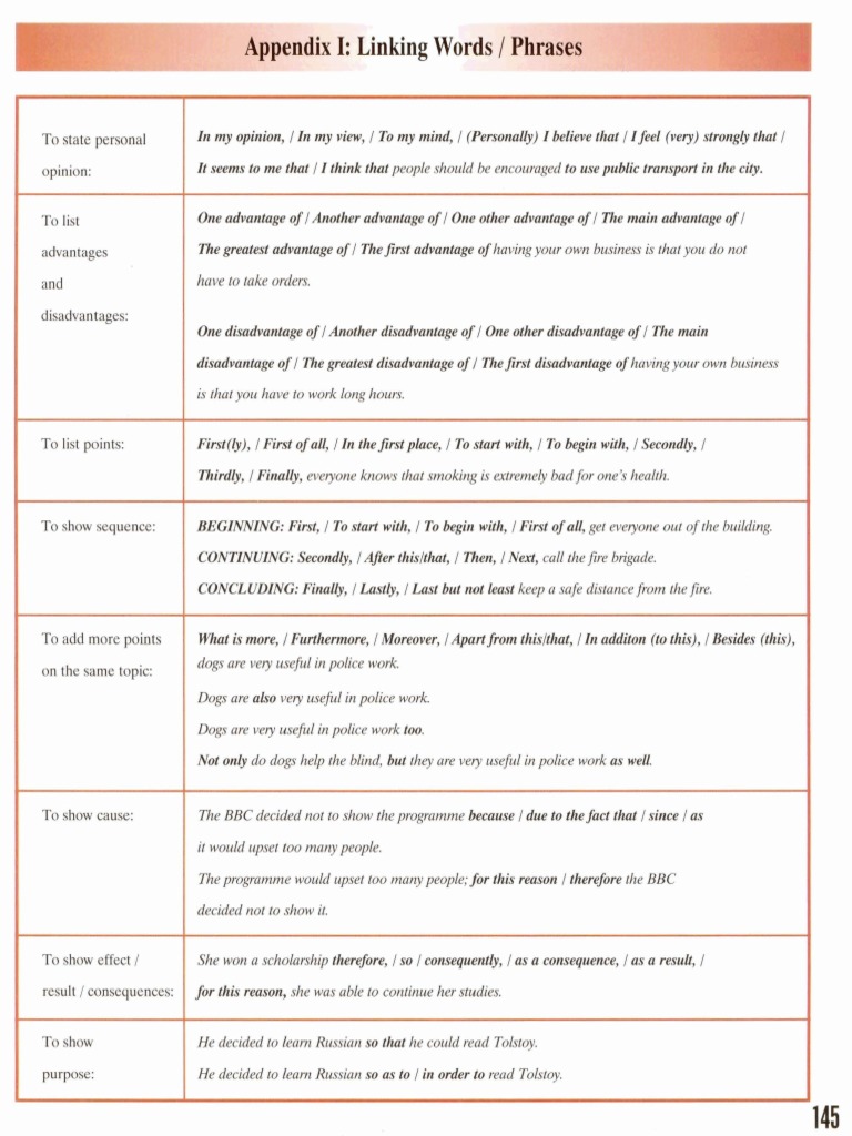 Linking Words Phrases | PDF