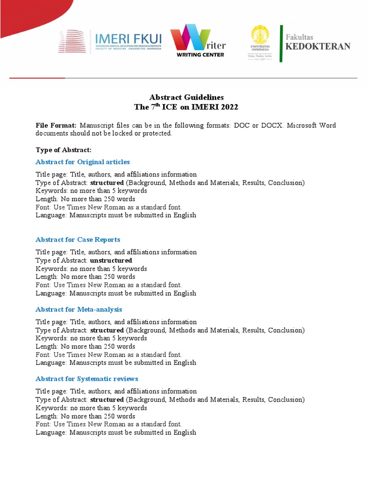 Abstract Guidelines ICE On IMERI | PDF