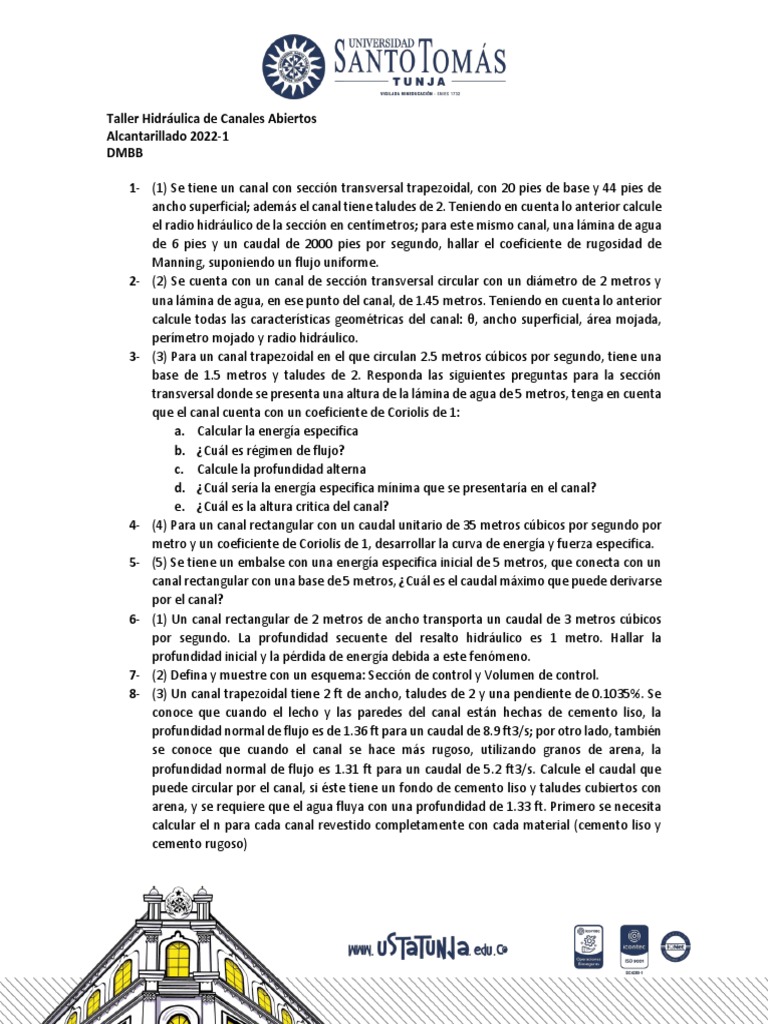 Liuyt | PDF | Canal | Descarga (hidrología)