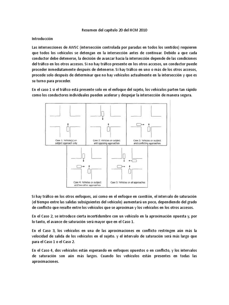 Análisis de Intersecciones AWSC HCM 2010 | PDF | Intersección ...