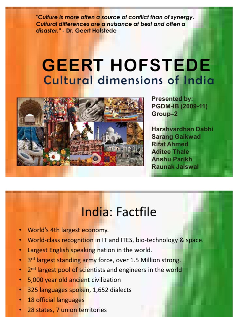 Cultural Dimensions - Geert Hofstede - India | PDF
