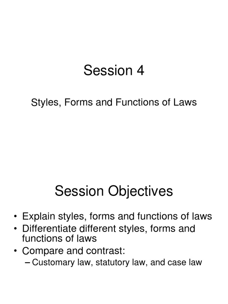 Introduction To Law - Topic 1 - Part 4 - Styles, Forms and Functions of Laws | PDF | Precedent ...