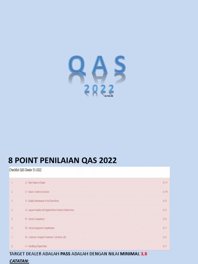 Panduan Audit QAS 2022 (DSI) | PDF