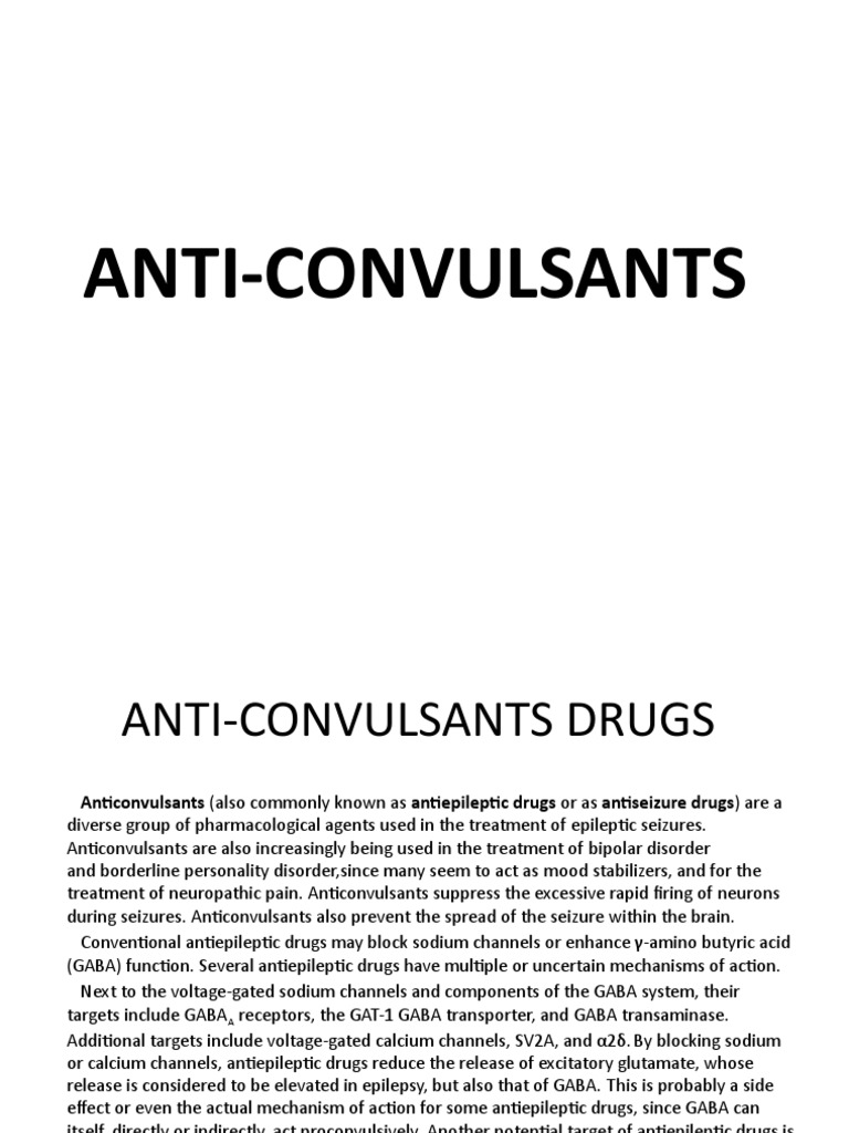 Anti Convulsants | PDF | Psychoactive Drugs | Neurological Disorders