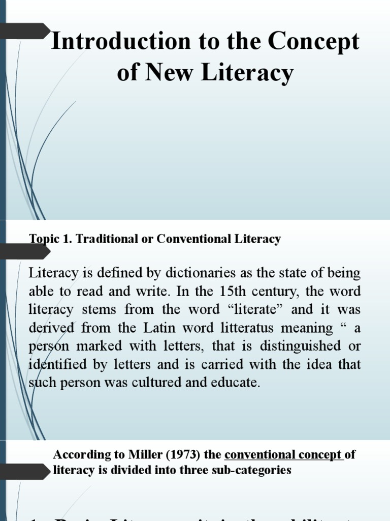 Lesson 1 Introduction To The Concept of New Literacy | Download Free ...