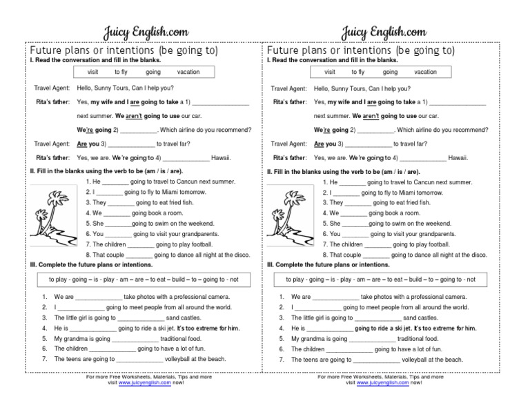 05 1 Future Plans or Intentions Be Going To | PDF