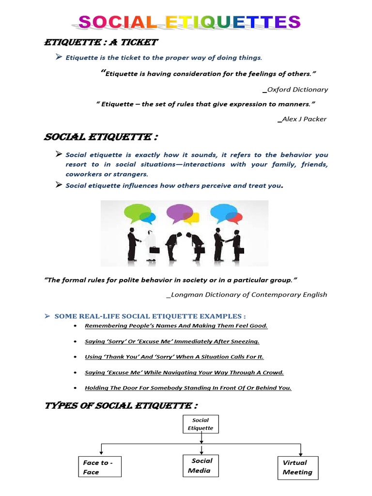 Social Etiquette Asha | PDF | Etiquette | Body Language