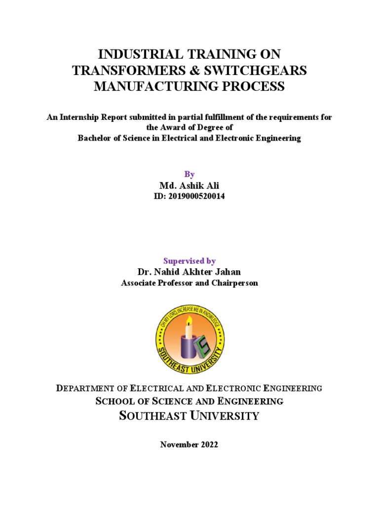 Ashik Intern Final Book | PDF | Transformer | Electromagnetic Induction