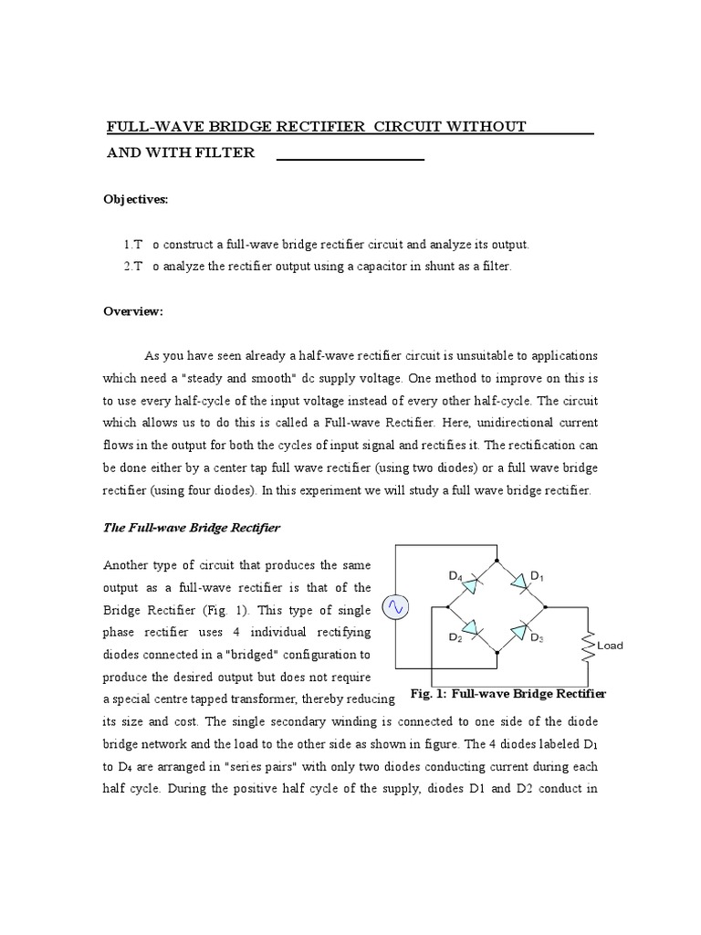 3-A-Full Wave Rectifier | PDF | Rectifier | Electronics