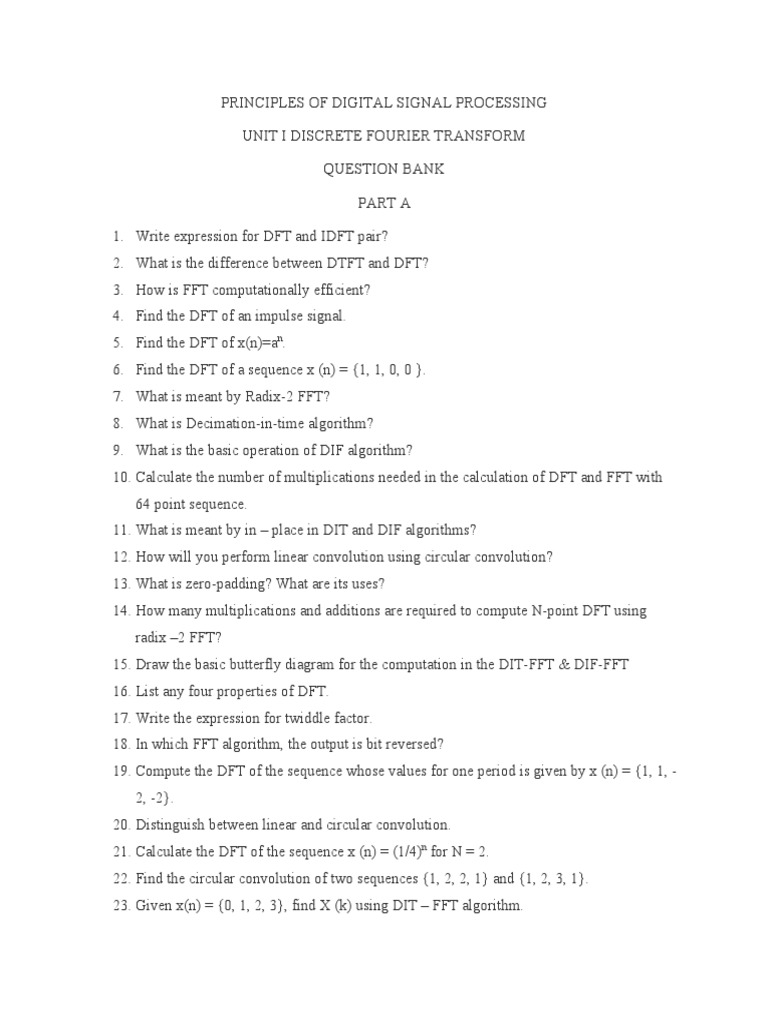 Question bank-DFT | PDF
