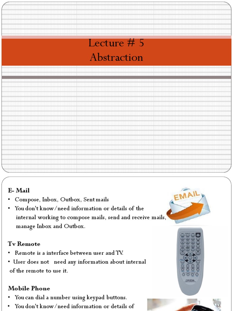 Lecture # 5 Abstraction | PDF