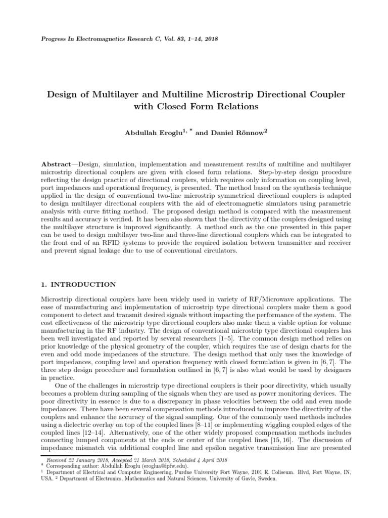 Design of Multilayer and Multiline Microstrip Directional Coupler With ...