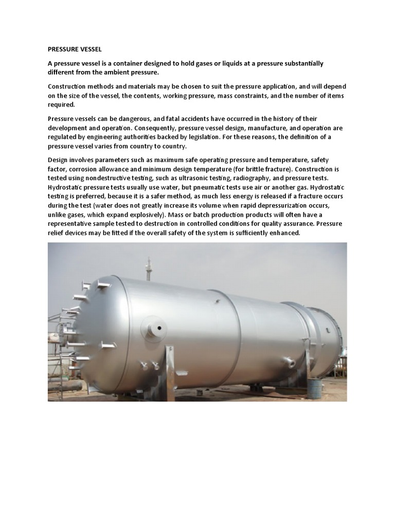 Pressure Vessel | PDF | Mechanical Engineering | Applied And ...