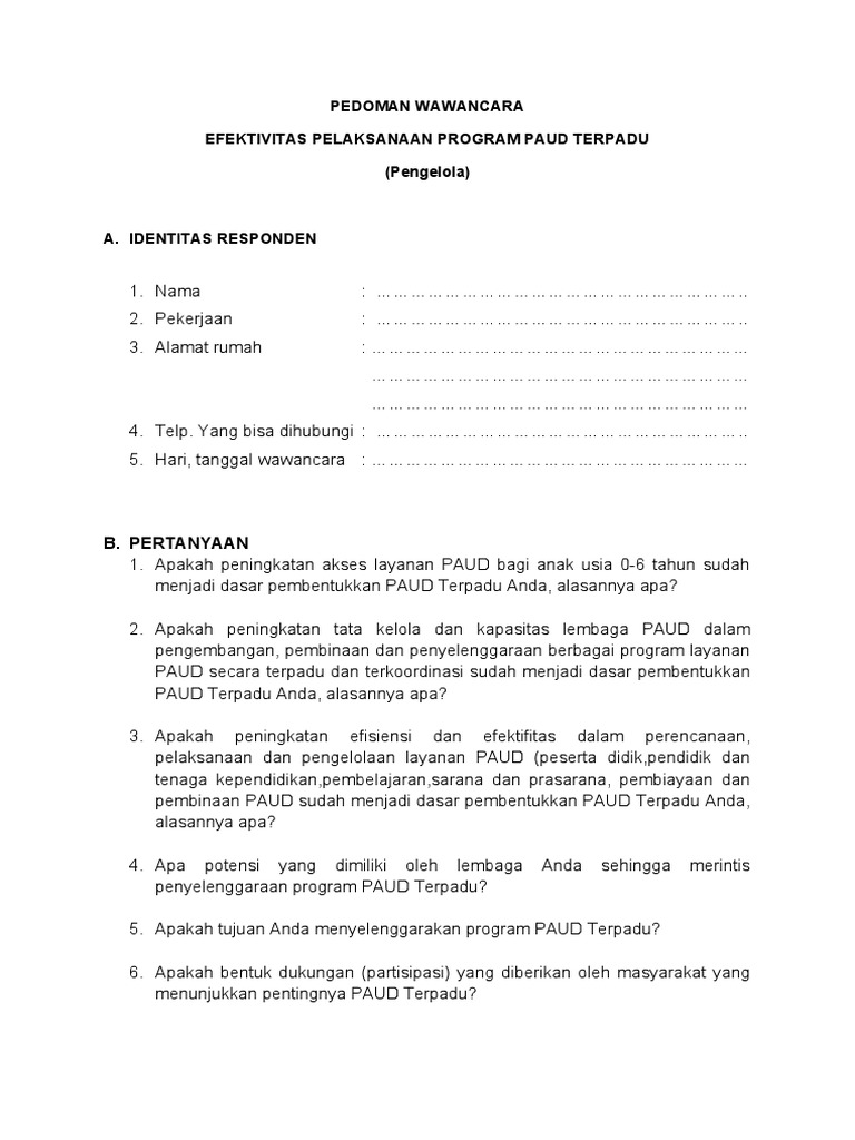 Instrumen Observasi Dan Wawancara | PDF