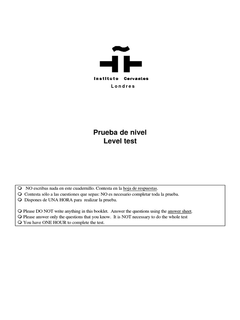 Prueba de Nivel | PDF