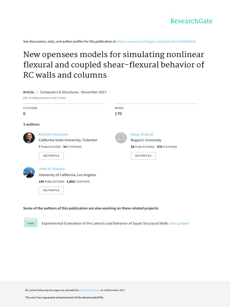 OpenSees Implementation Final | PDF | Stress (Mechanics) | Beam (Structure)