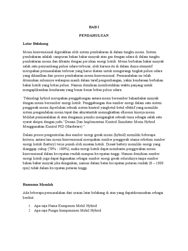 Tugas Makalah I Mobil Listrik | PDF