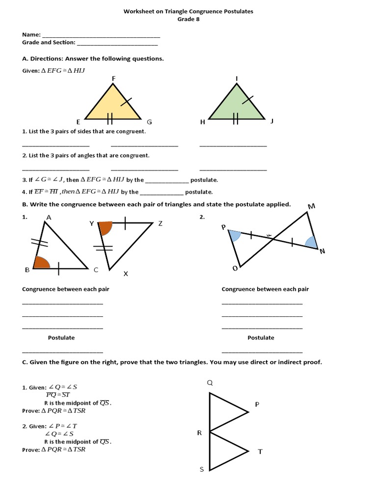 Congruence Postulates | PDF | Euclid | Geometric Shapes