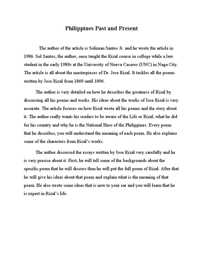 Essays of Rizal | PDF