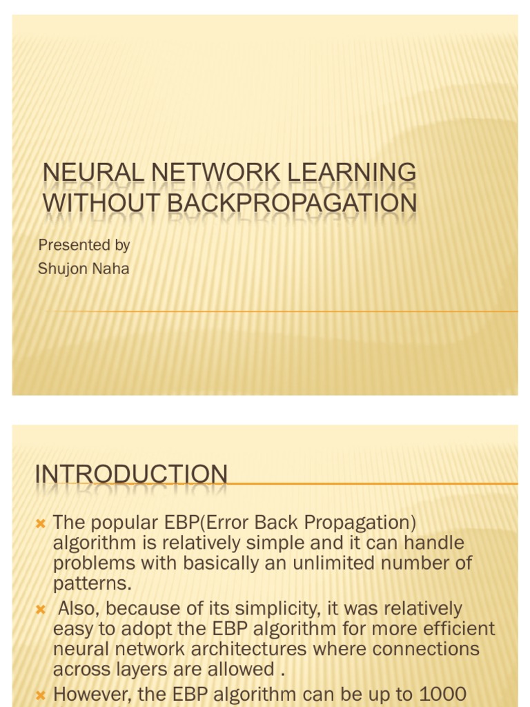 Neural Network Learning Without Backpropagation | PDF | Artificial Neural Network | Matrix ...