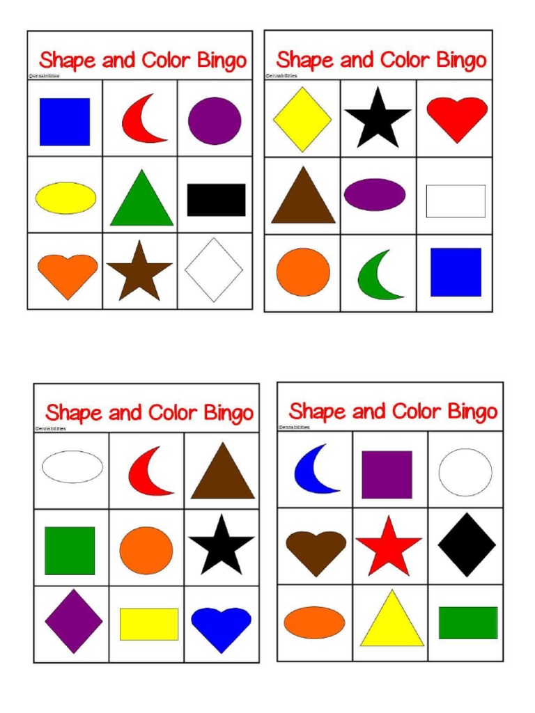 Shape and Color Bingo | PDF