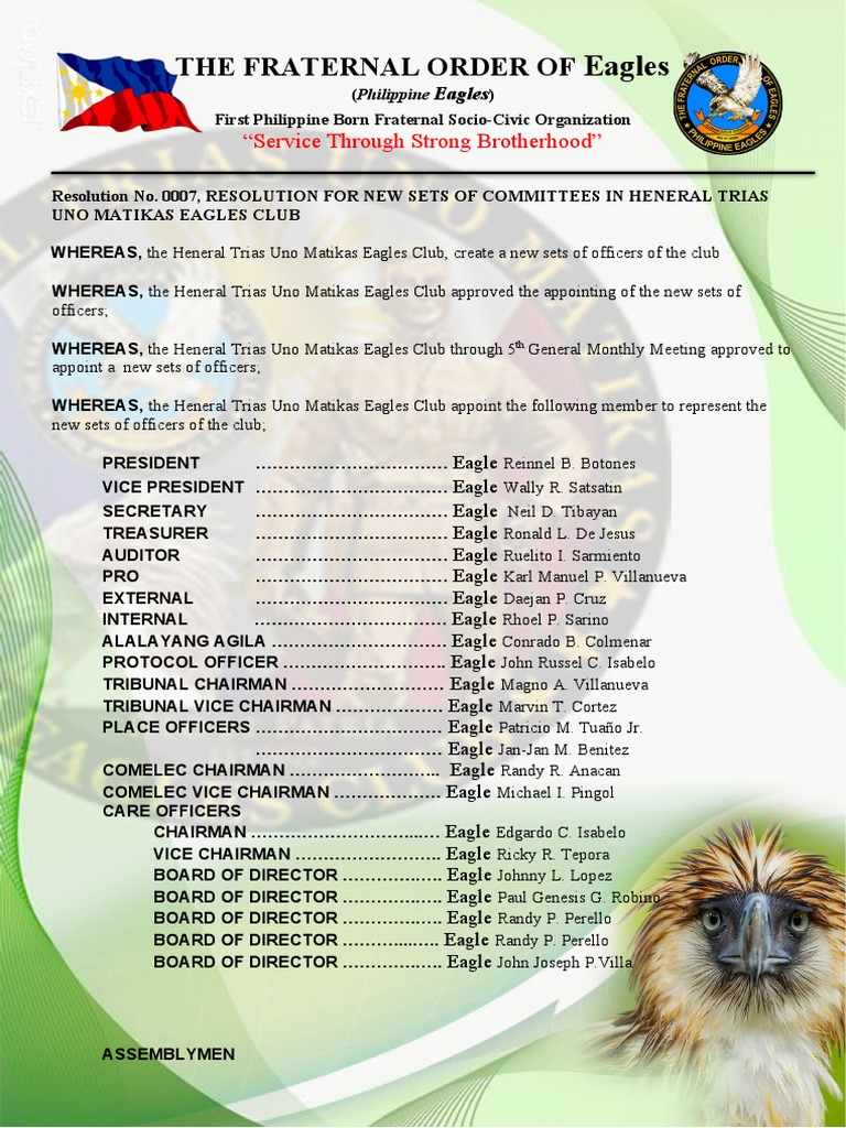 Resolution 0007 New Sets of Officers | PDF | Government