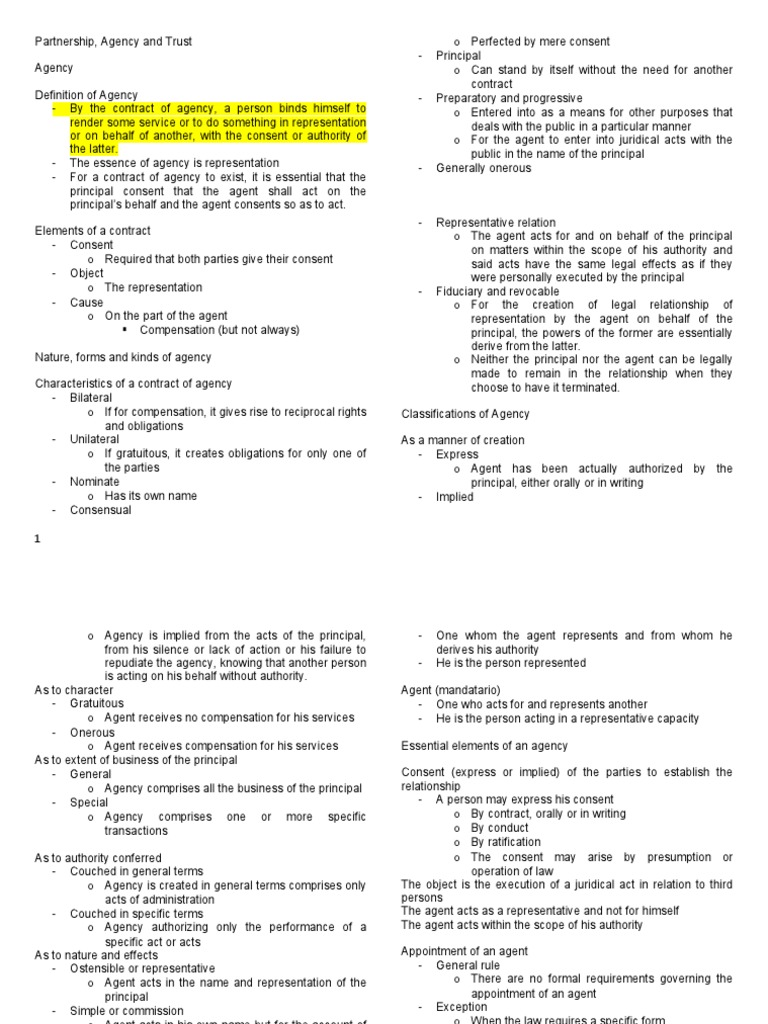 PAT Notes | PDF | Law Of Agency | Legal Liability