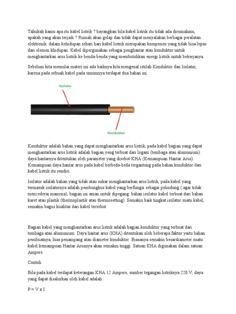 Tahukah Kamu Apa Itu Kabel Listrik | PDF