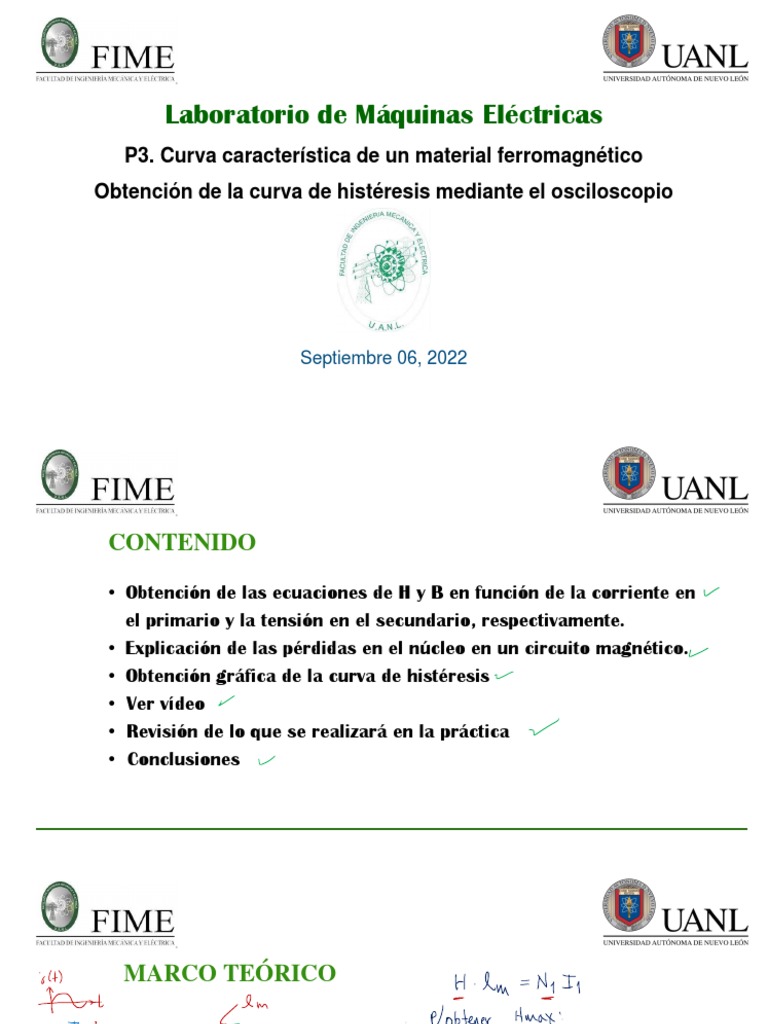 P3. Curva Característica de Un Material Ferromagnético Obtención de La ...