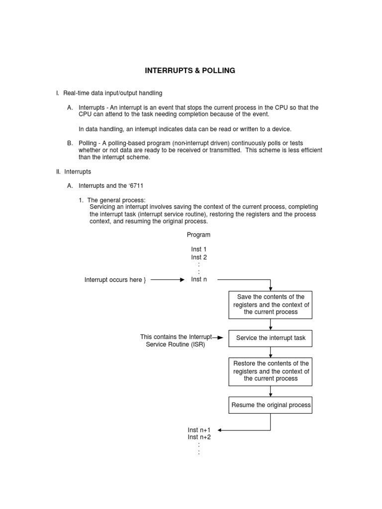 Interrupts & Polling | PDF | Central Processing Unit | Software Engineering Interrupts & Polling | PDF | Central Processing Unit | Software Engineering