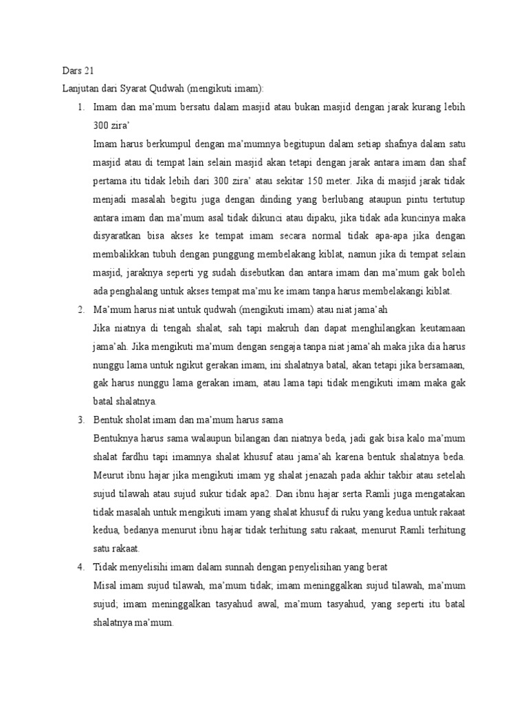 Fiqih Safinatun Najah - Dars 21 | PDF