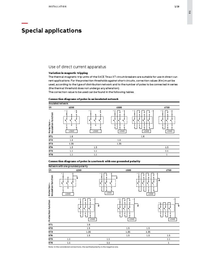 ABB XT MCCB DC Application | PDF