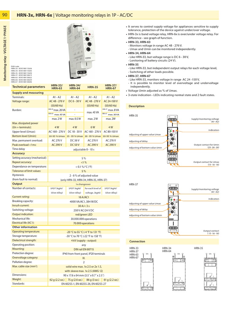 Datasheet HRN-3x 6x | PDF | Relay | Alternating Current