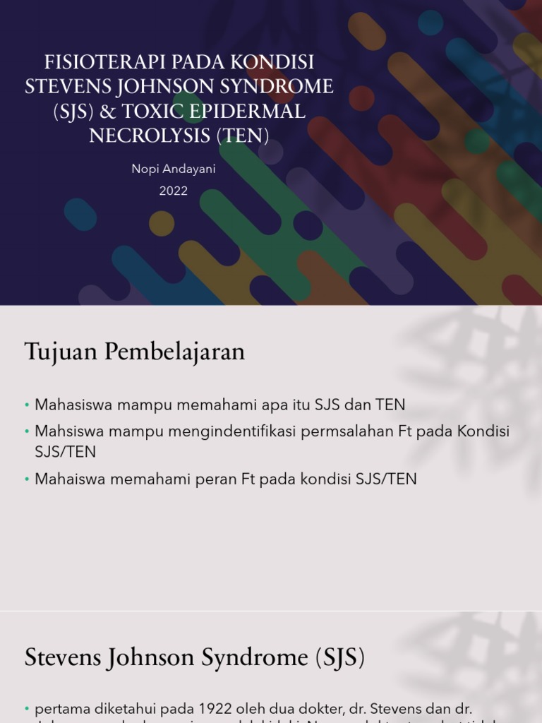 Lec 6. Fisioterapi Pada Kondisi Stevens Johnson Syndrome (Sjs | PDF