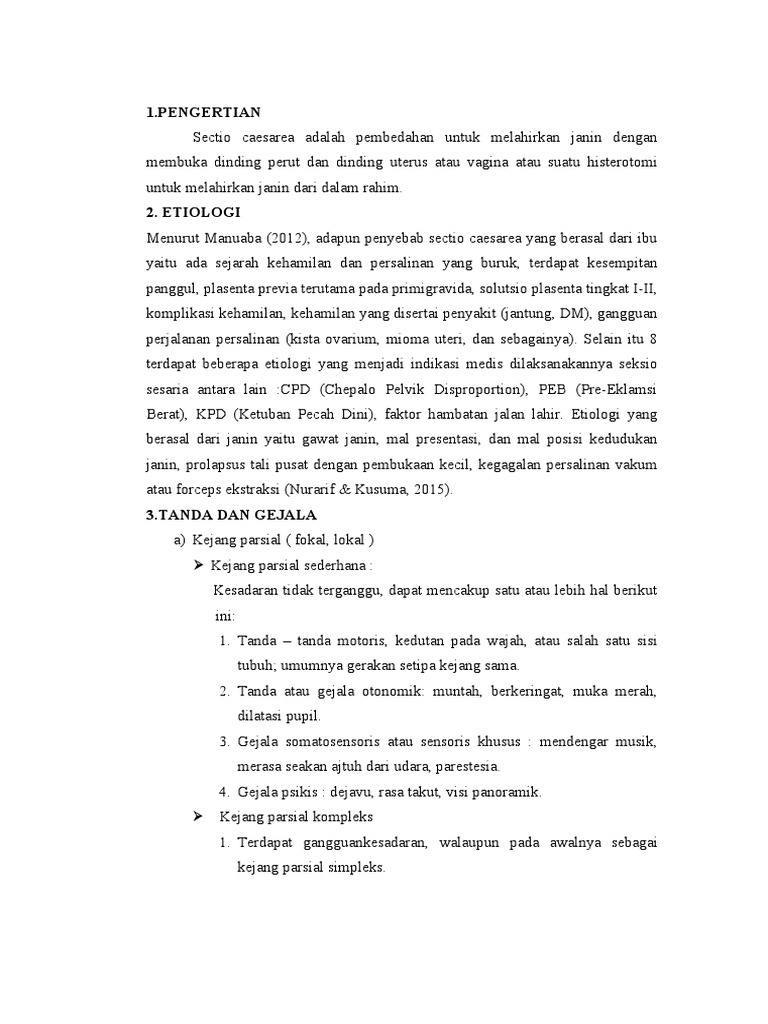 Laporan Pendahuluan Post SC | PDF