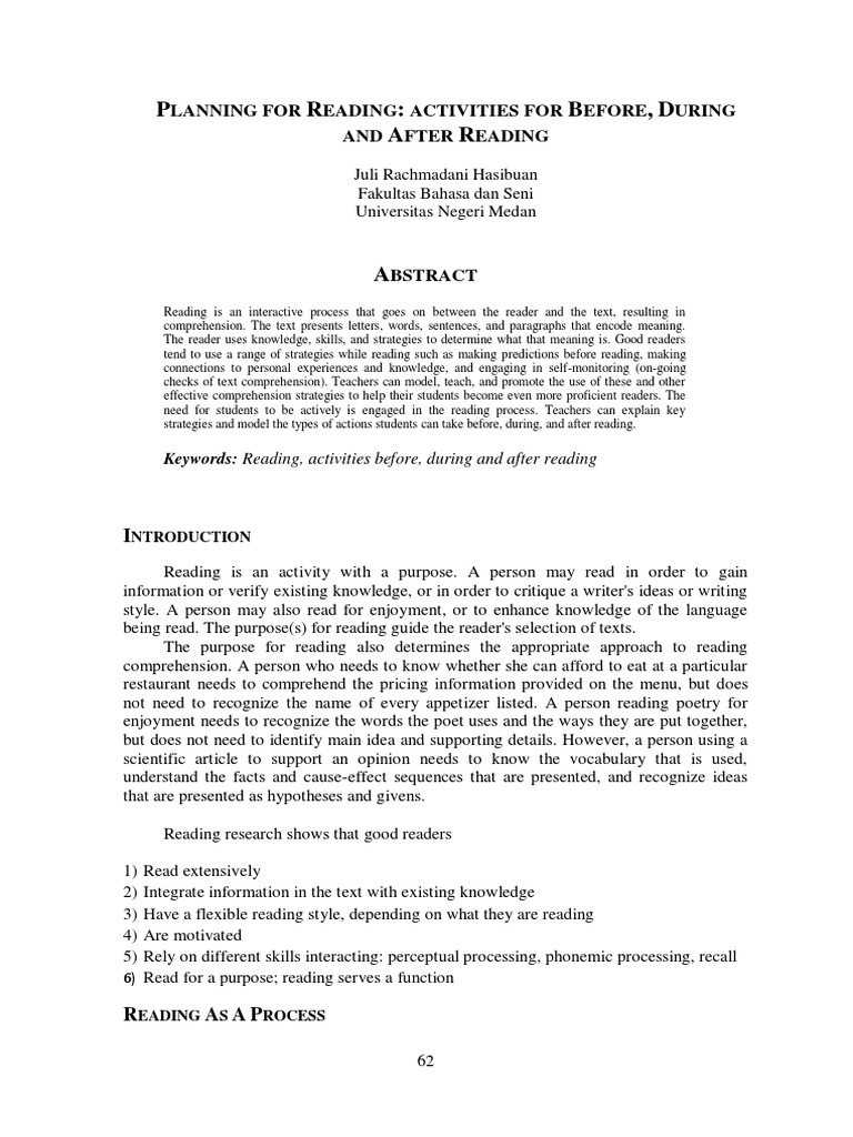 En Planning For Reading Activities For Befo PDF