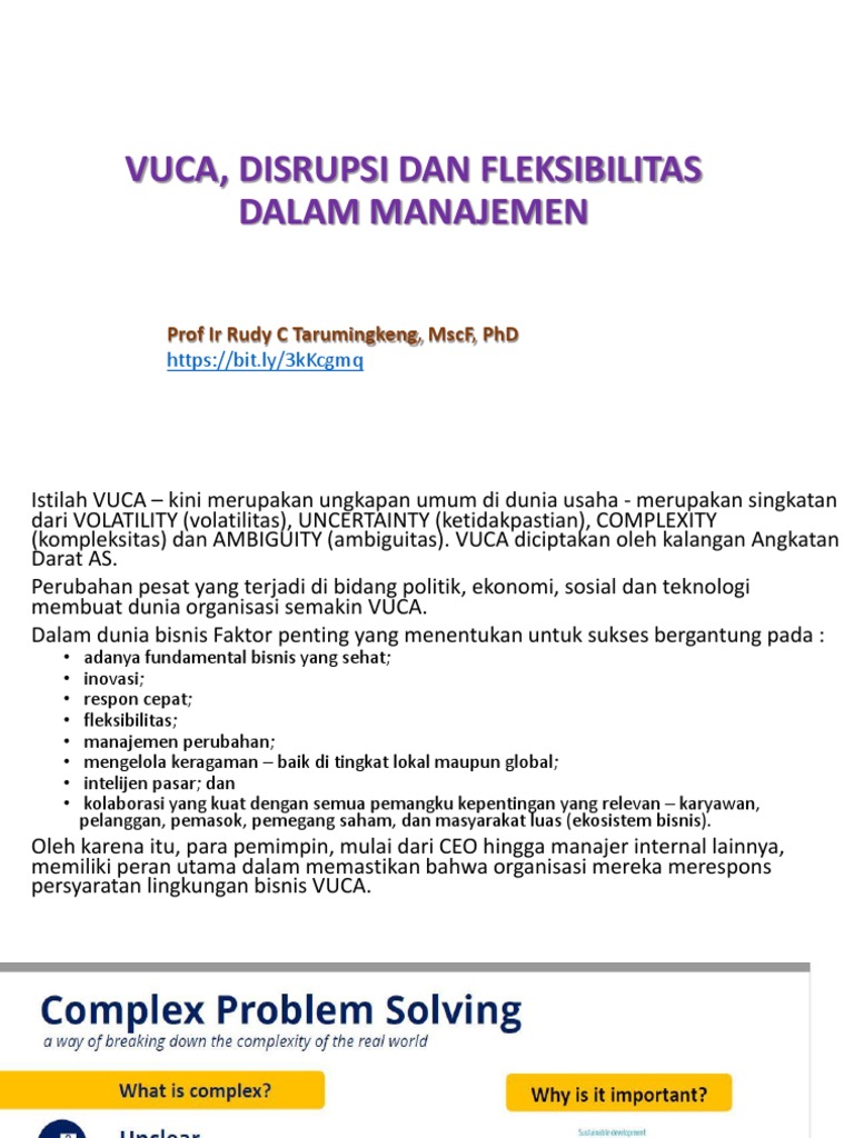 4.vuca, Disrupsi Dan Fleksibilitas Dalam Manajemen | PDF