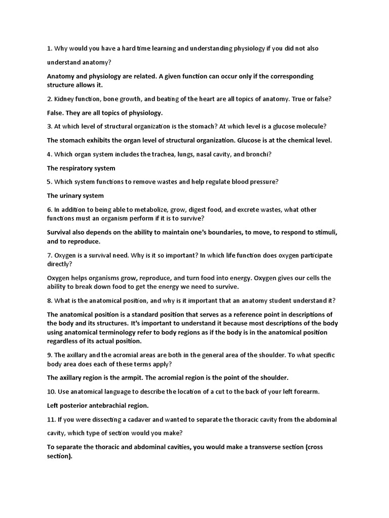 Anatomy & Physiology Overview Guide | PDF | Human Body | Anatomy